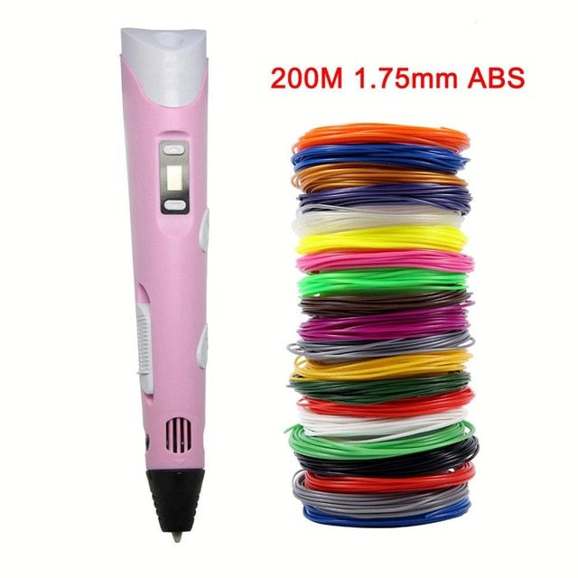 3D Pen Adjustable Speed Temperature 3D printing pen 1.75mm ABS Smart 3 ...
